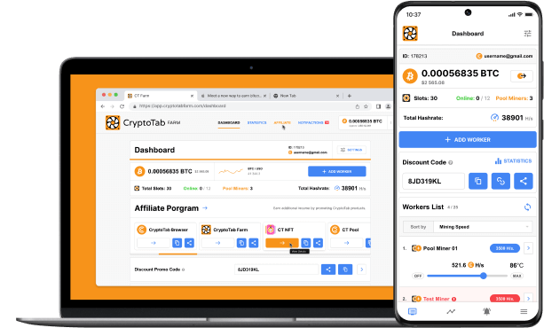 CryptoTab Farm – Convierta las computadoras en oro digital